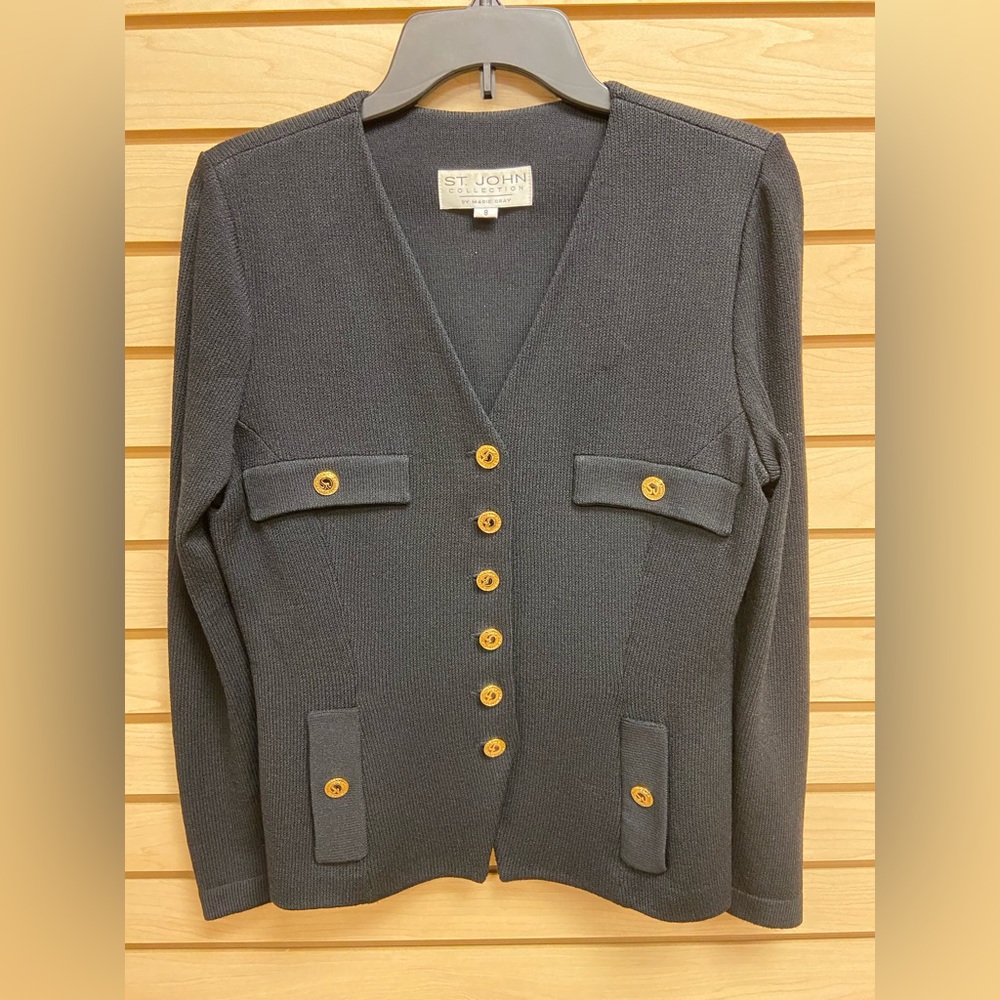 New St John Fancy Rich Looking Women Cardigan Size 8 - Gem